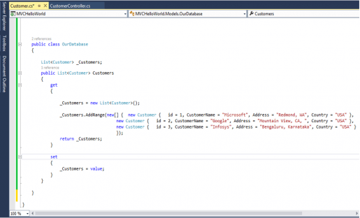 Create ASP.NET MVC Application - Adding Model
