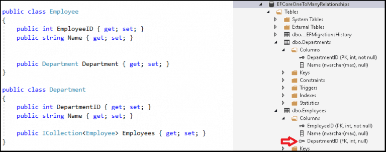 One to Many Relationship in Entity Framework Core - Tektutorialshub