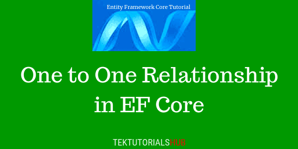 One To One Relationship In Entity Framework Core Tektutorialshub