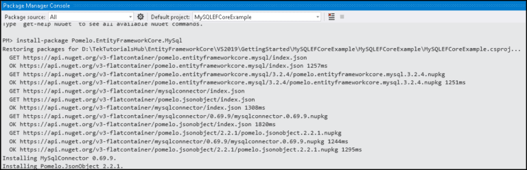 Using Mysql And Mariadb In Entity Framework Core Tektutorialshub